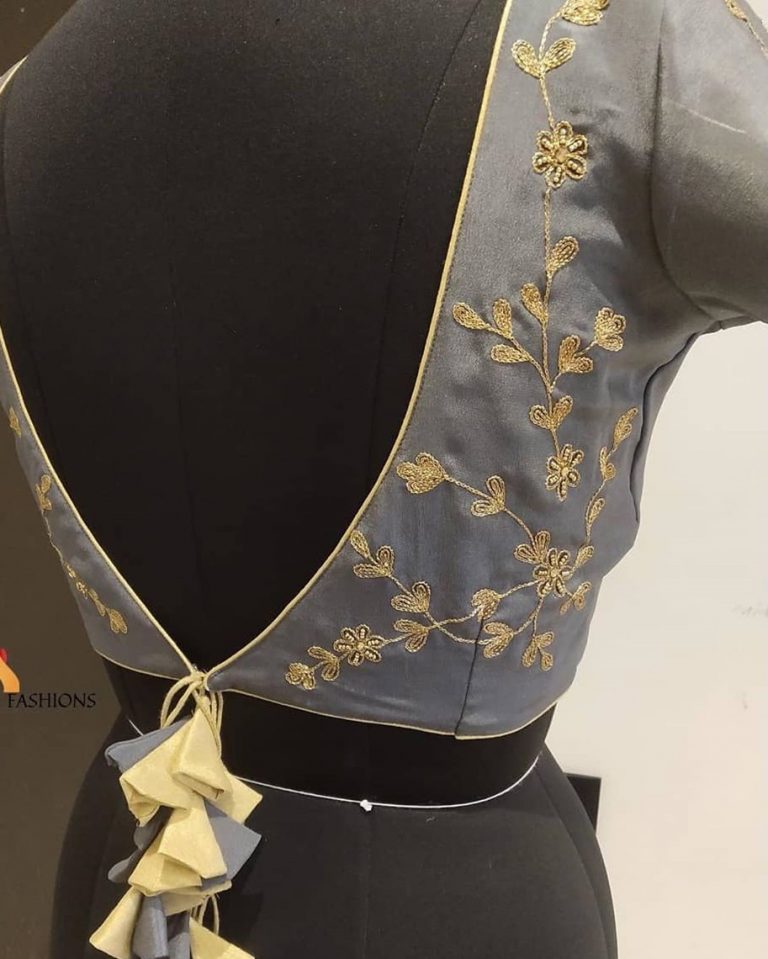 8 Contemporary Blouse Back Designs - Gleefulblogger